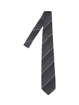 Junya Watanabe Silk Striped Necktie - Black