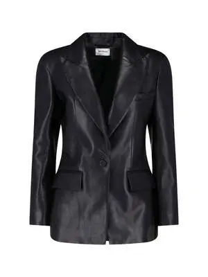 Balmain Leather Blazer Jacket - Black