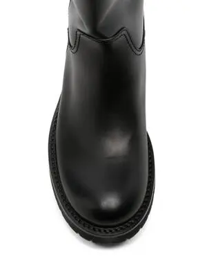 Gucci Web Detail Leather Boots