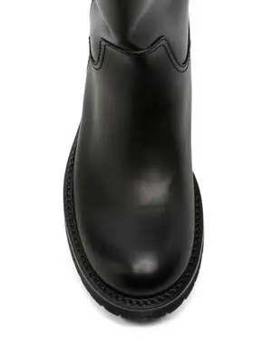 Gucci Web Detail Leather Boots - Multicolor