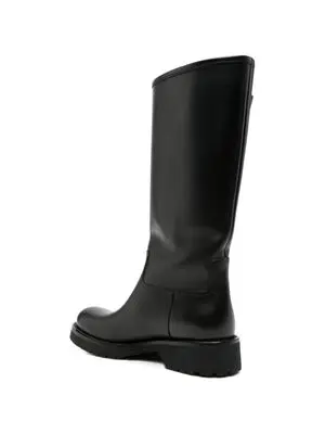Gucci Web Detail Leather Boots - Multicolor