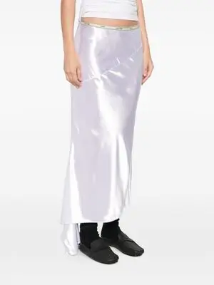 Celine Satin Long Skirt - Multicolor