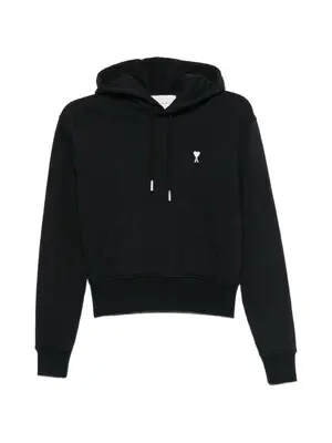 AMI Paris De Coeur Cotton Hoodie - Black