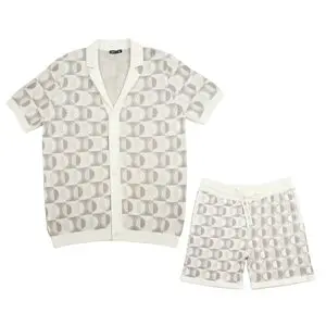 EIGHT X Orbit Knit Short Sleeve & Short Set - White