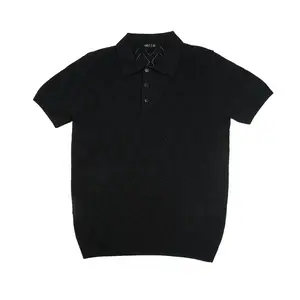 EIGHT X Prism Short Sleeve Knit Polo - Black