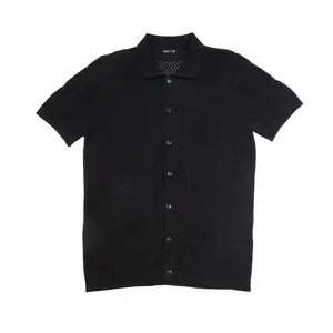 EIGHT X Breeze Short Sleeve Knit Shirt - Black