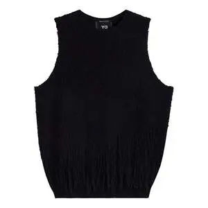 Adidas X Y-3 Knitted 3-stripes Fringy Vest Asia Sizing 'black Light Solid Grey