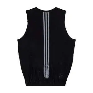 Adidas X Y-3 Knitted 3-stripes Fringy Vest Asia Sizing 'black Light Solid Grey