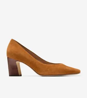 Cole Haan Blanche Snip Toe Pumps - Tobacco-stacked Heel
