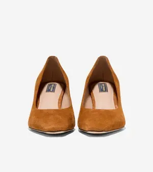 Cole Haan Blanche Snip Toe Pumps - Tobacco-stacked Heel