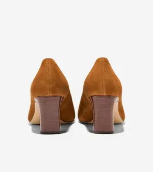 Cole Haan Blanche Snip Toe Pumps - Tobacco-stacked Heel
