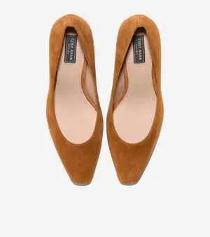 Cole Haan Blanche Snip Toe Pumps - Tobacco-stacked Heel