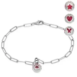 MYRTO KATRAMADOU JEWELLERY Red / Silver Melina Bracelet Silver Garnet Red Paw, Heart, Butterfly, Star - Red/silver