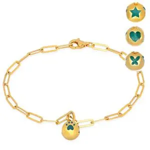 MYRTO KATRAMADOU JEWELLERY Melina Bracelet Gold-plated Silver Pine Green Paw, Heart, Butterfly, Star - Green/gold