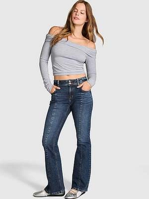 Pink Denim Low-rise Bootcut Jeans