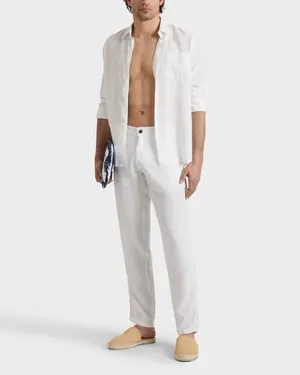 Vilebrequin Linen Pants Straight Solid Pant Panache