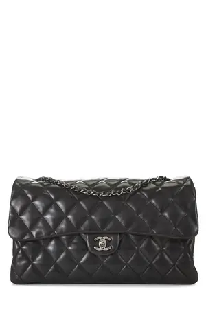 Chanel Calfskin Accordion Flap Bag - Black