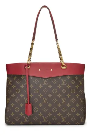 LOUIS VUITTON Monogram Canvas Pallas Shopper - Red