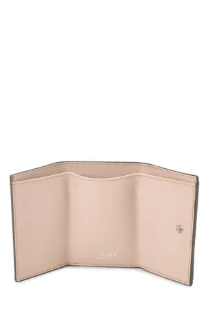Prada Pink & Grey Saffiano Compact Wallet