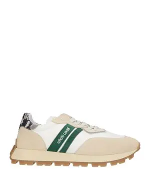 Roberto Cavalli Sneakers Size Textile Fibers, Leather - Beige