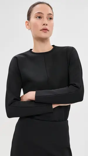 Tibi Luxe Crepe Knit Dolman Top