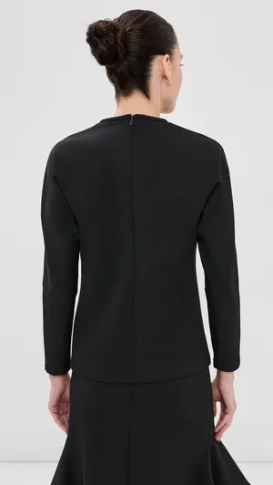 Tibi Luxe Crepe Knit Dolman Top