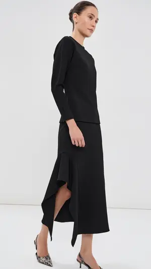 Tibi Luxe Crepe Knit Dolman Top