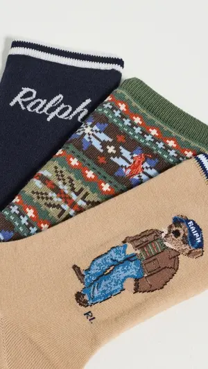 Polo Ralph Lauren Pre-fall Bear Socks 3-pack