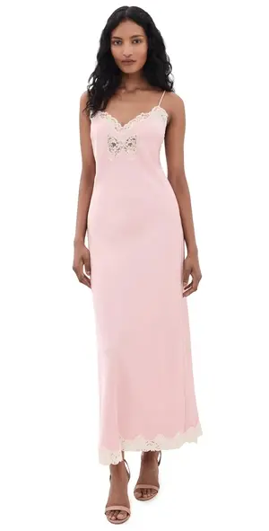 LoveShackFancy Lomira Lace Bow Dress - Pink