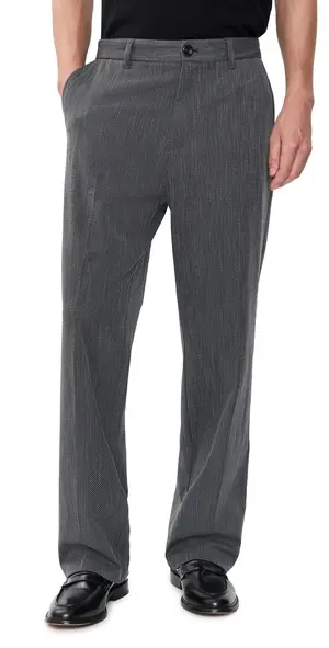 LES DEUX Herringbone Tailored Pants - Black