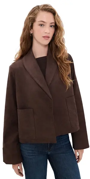 Splendid X Cella Jane Crop Icon Faux Suede Coat - Java