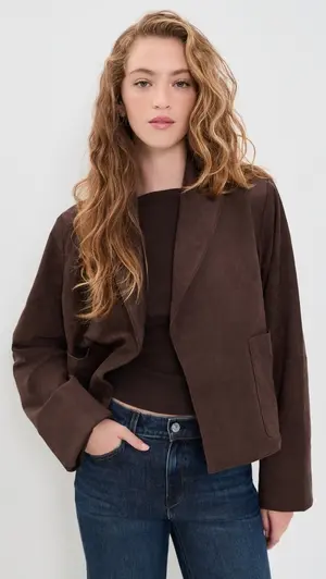 Splendid X Cella Jane Crop Icon Faux Suede Coat