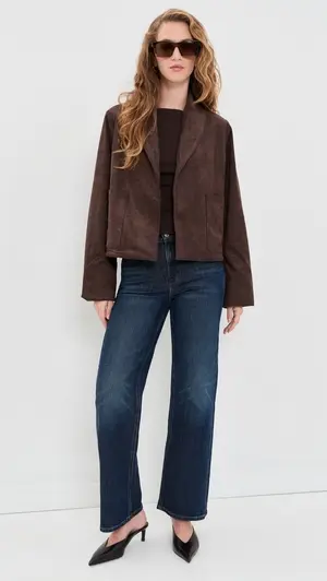 Splendid X Cella Jane Crop Icon Faux Suede Coat