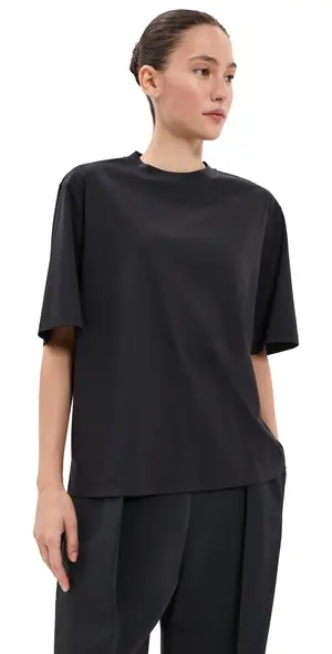 RÓHE Oversized Cotton Silk T-shirt - Black