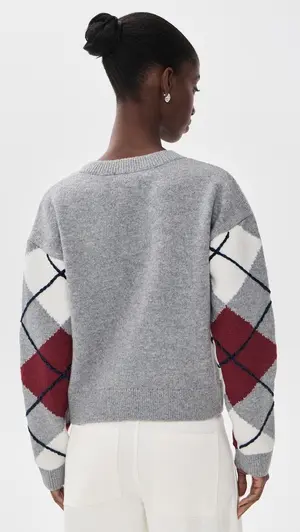 English Factory Argyle Whipstitch Knit Sweater