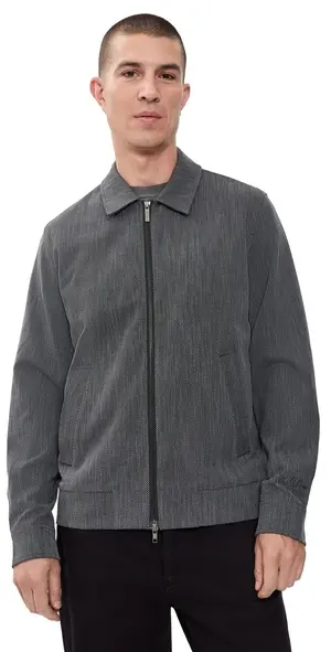 LES DEUX Herringbone Coach Jacket - Black