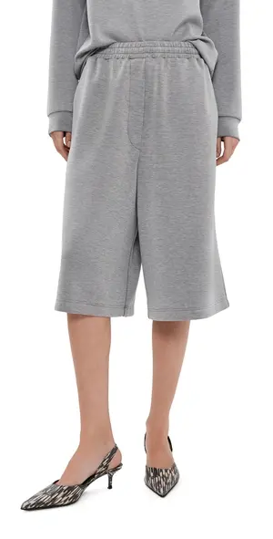 Tibi Feather Weight Viscose Neoprene Relaxed Shorts - Grey