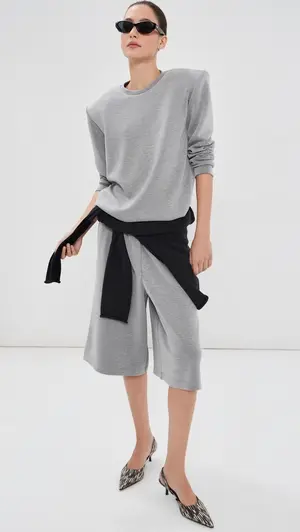 Tibi Feather Weight Viscose Neoprene Relaxed Shorts