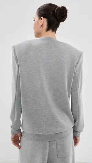 Tibi Feather Weight Viscose Removable Shoulder Pad Top