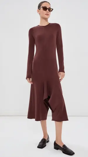 Tibi Feather Weight Neoprene Drape Dress