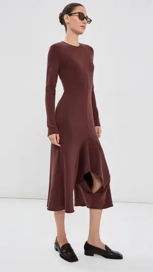 Tibi Feather Weight Neoprene Drape Dress