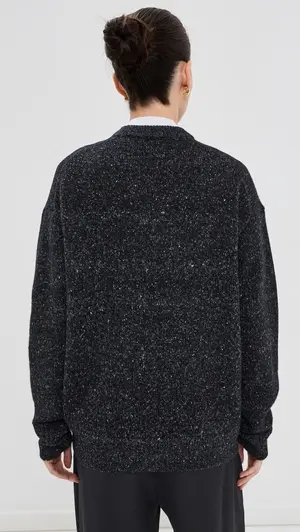 Tibi Speckled Easy Crewneck Pullover