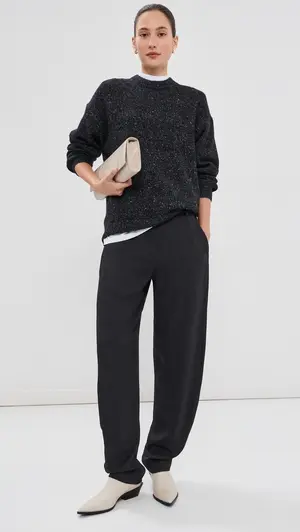 Tibi Speckled Easy Crewneck Pullover