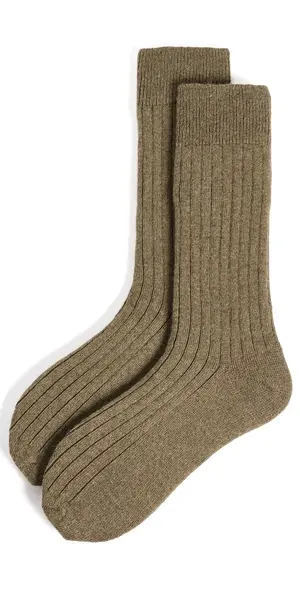Nn07 Wool Cashmere Ribbed Socks - Capers
