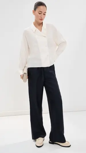RÓHE Double Breasted Silk Top