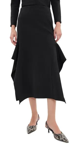 Tibi Luxe Crepe Knit Side Drape Skirt
