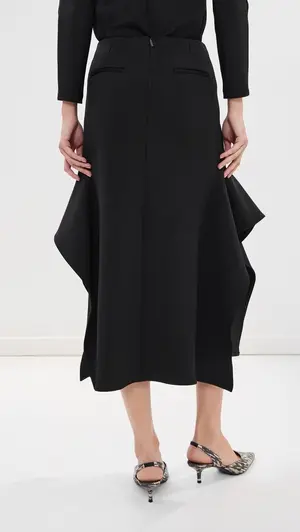 Tibi Luxe Crepe Knit Side Drape Skirt