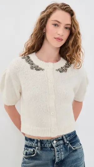 Cinq À Sept Crystal Lace Millicent Cardigan