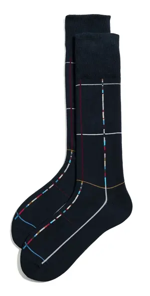 Paul Smith Signature Check Socks - Navy