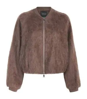 HERSKIND Wool-cashmere-silk Jimi Bomber Jacket - Brown